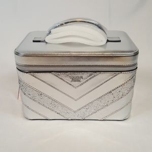 Victoria's Secret | Bags | Victorias Secret Makeup Train Case Silver ...